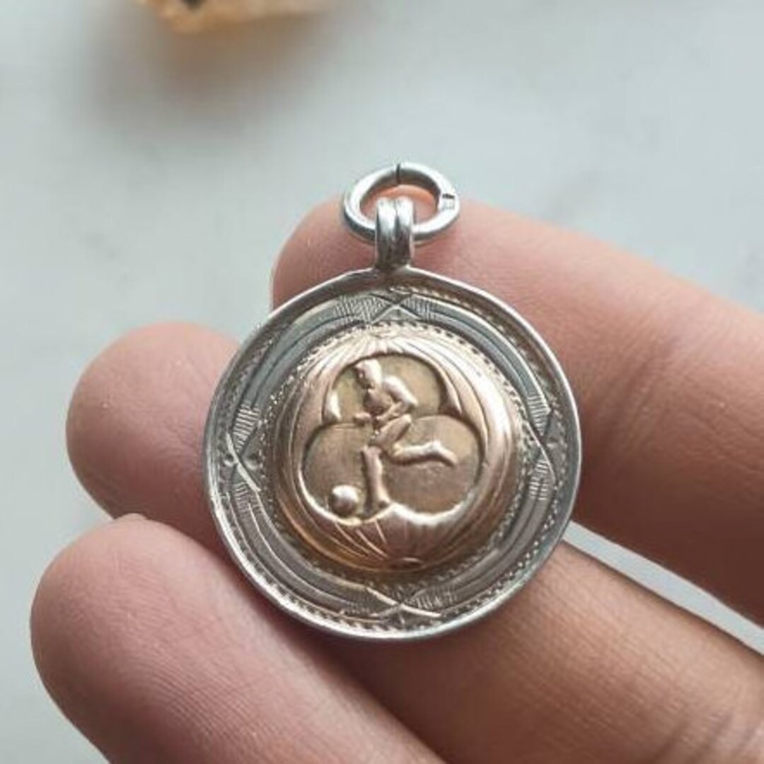 Pretty Vintage Fob Medal Pendant in UK Hallmarked 925 Sterling Silver ...