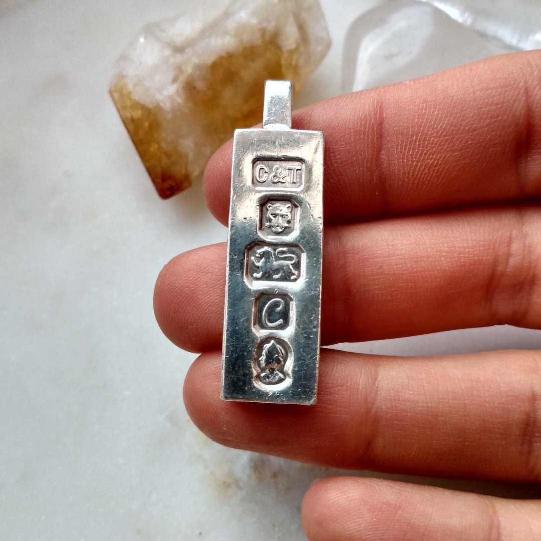Pendentif lingot vintage en argent sterling poinçonné - Etsy France