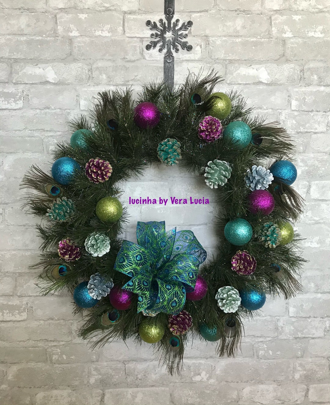 Rainbow Sparkle Christmas Wreath - Etsy