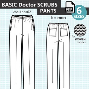 Doctor Scrubs PANTS / PDF Sewing Pattern for Men & Youtube | Etsy