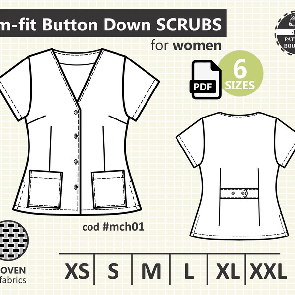 Scrubs Pattern - Etsy