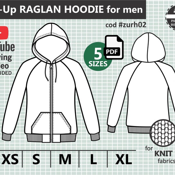 Mens Hoodie Sewing Pattern - Etsy