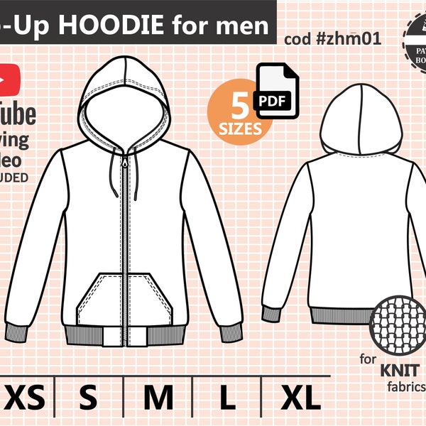 Mens Hoodie Sewing Pattern - Etsy