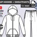 Zip up HOODIE and SWEATPANTS PDF Sewing Pattern / Sewing - Etsy