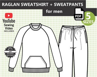 Sweatshirt and Sweatpants for Men / PDF Sewing Pattern / 5 | Etsy