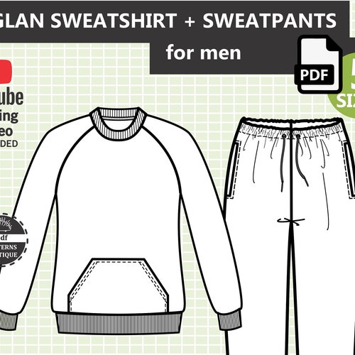 Sweatshirt and Sweatpants for Men / PDF Sewing Pattern / 5 - Etsy