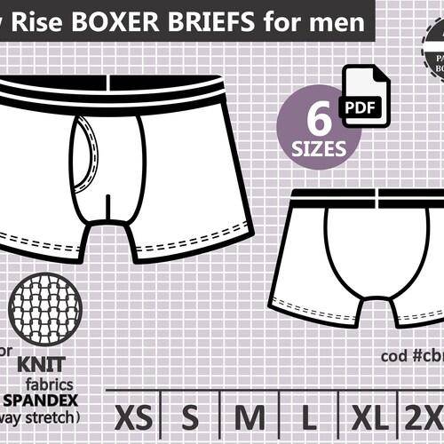 Boxer Briefs for Men / PDF Sewing Pattern / Low Waisted / 6 - Etsy
