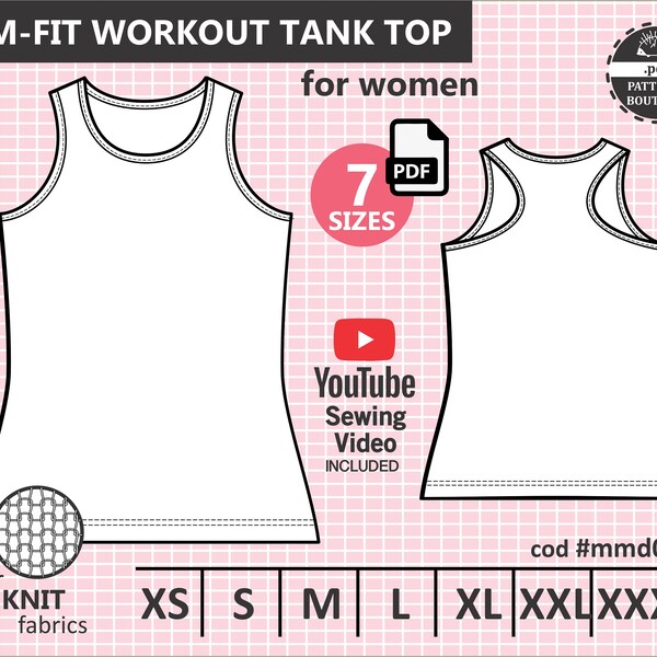 Workout Tank Top Sewing Pattern - Etsy