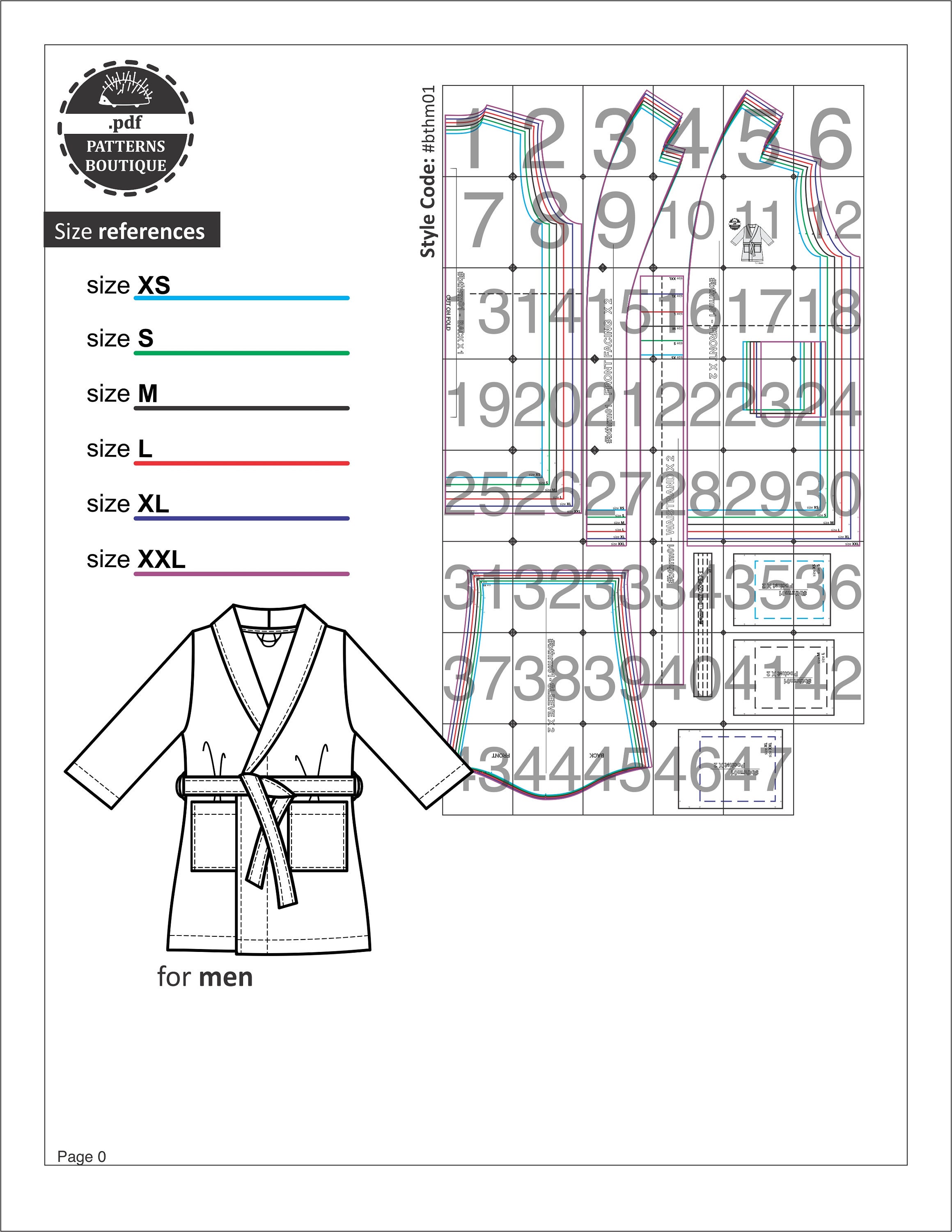 Shawl Collar BATHROBE for Men PDF Sewing Pattern & Youtube - Etsy