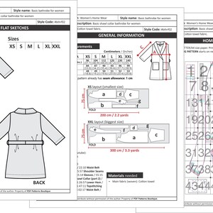 Shawl Collar BATHROBE for Women PDF Sewing Pattern & Youtube - Etsy