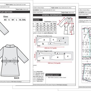 Shawl Collar BATHROBE for Men PDF Sewing Pattern & Youtube Video ...