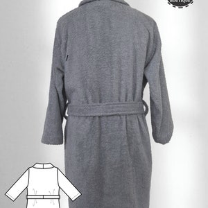 Shawl Collar BATHROBE for Men PDF Sewing Pattern & Youtube Video ...