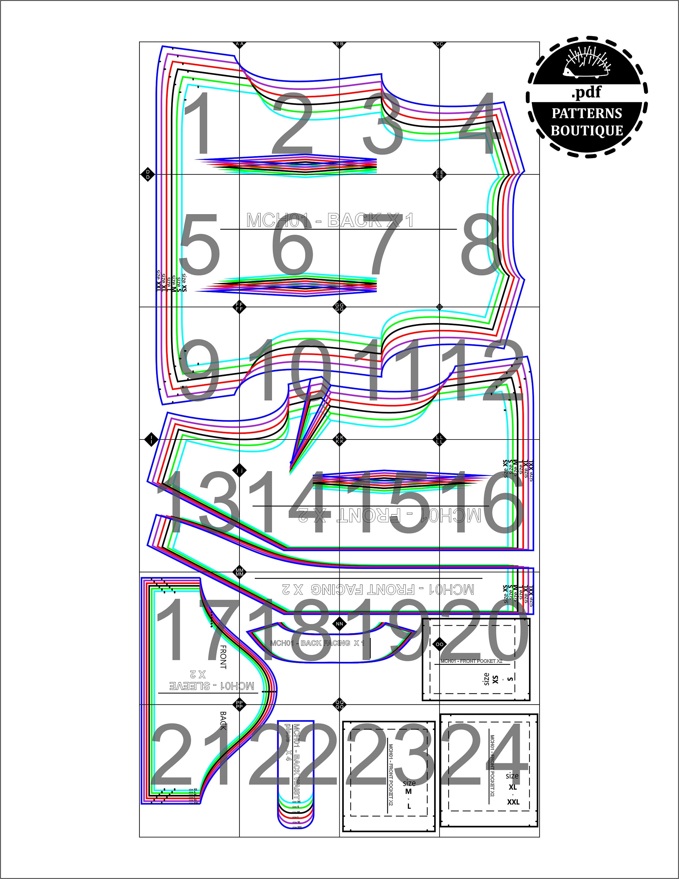 NURSE SCRUBS Lab Coat / PDF Sewing Pattern for Women: Xs to - Etsy UK