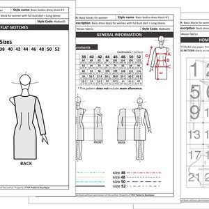 Basic DRESS BLOCK & SLEEVE Full Bodice Sloper W. Side Dart/ - Etsy