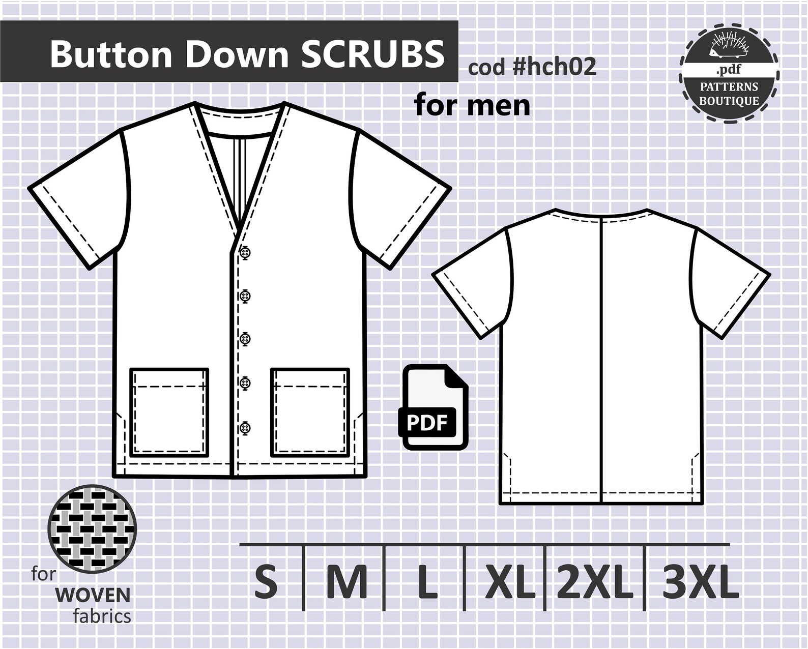 SCRUBS for Men PDF Sewing Pattern / HEALTHCARE Uniforms / S | Etsy
