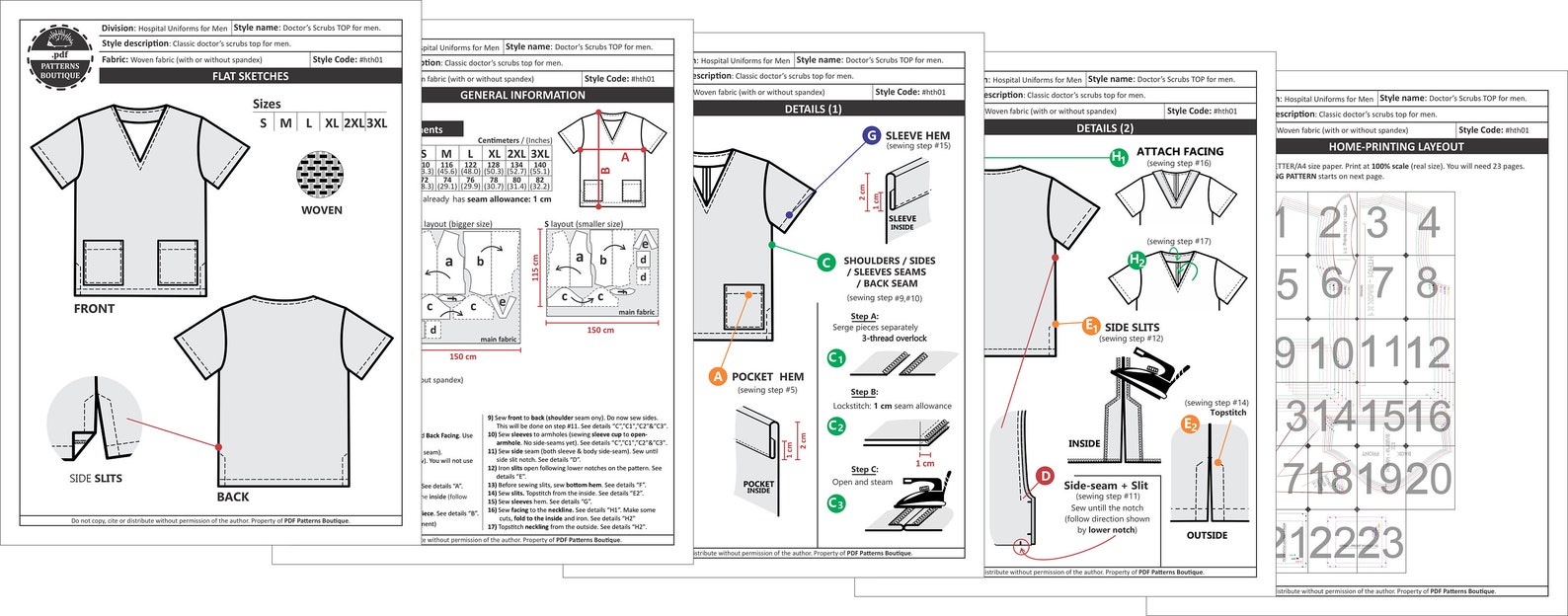 DOCTOR SCRUBS / PDF Sewing Pattern & Youtube Sewing Video/ - Etsy