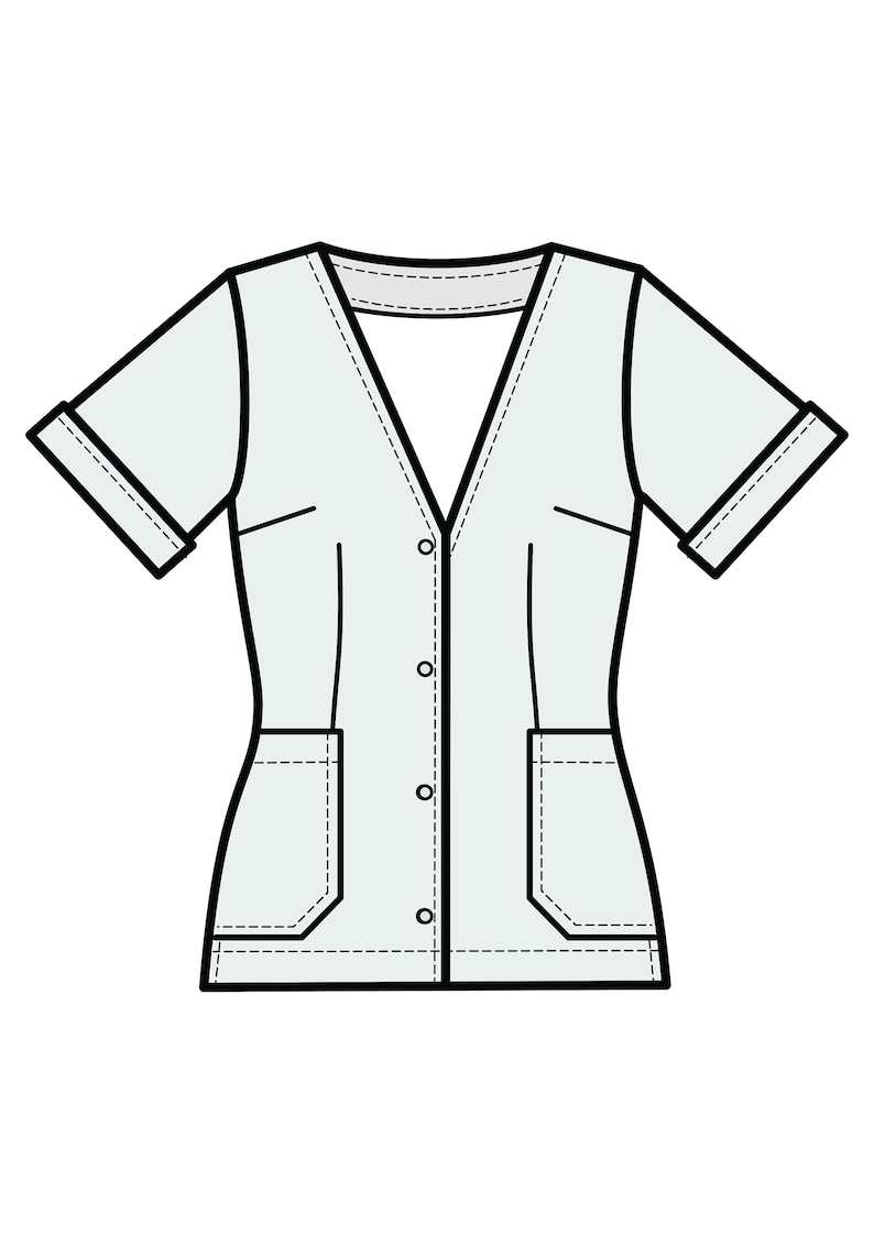 NURSE SCRUBS Lab Coat / PDF Sewing Pattern for Women: Xs to | Etsy