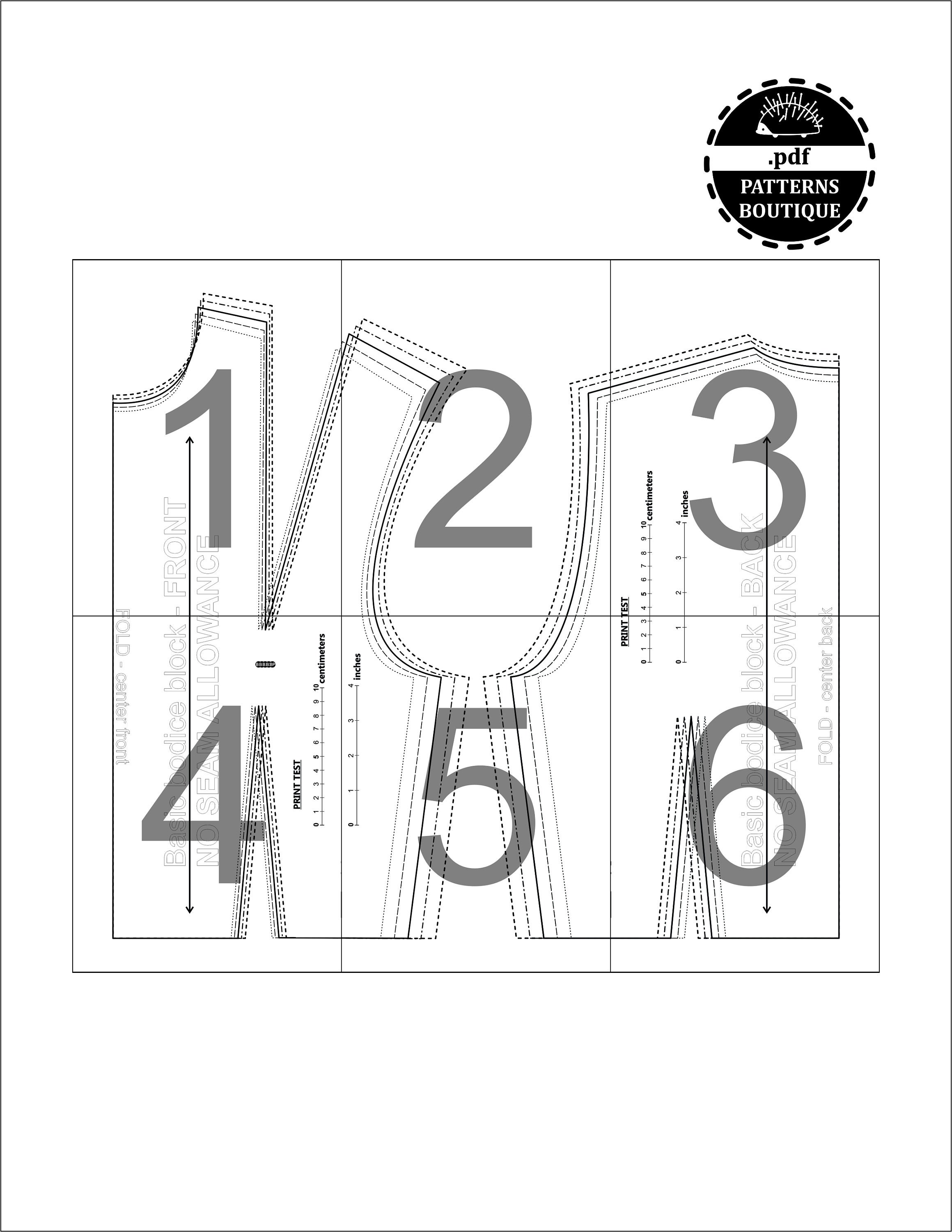 Basic BODICE BLOCK & SLEEVE Bodice Sloper 2 in 1 / Pdf | Etsy