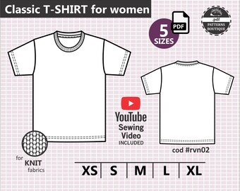 T-shirt for Women / PDF Sewing Pattern / Sizes: Xs to Xxl / | Etsy