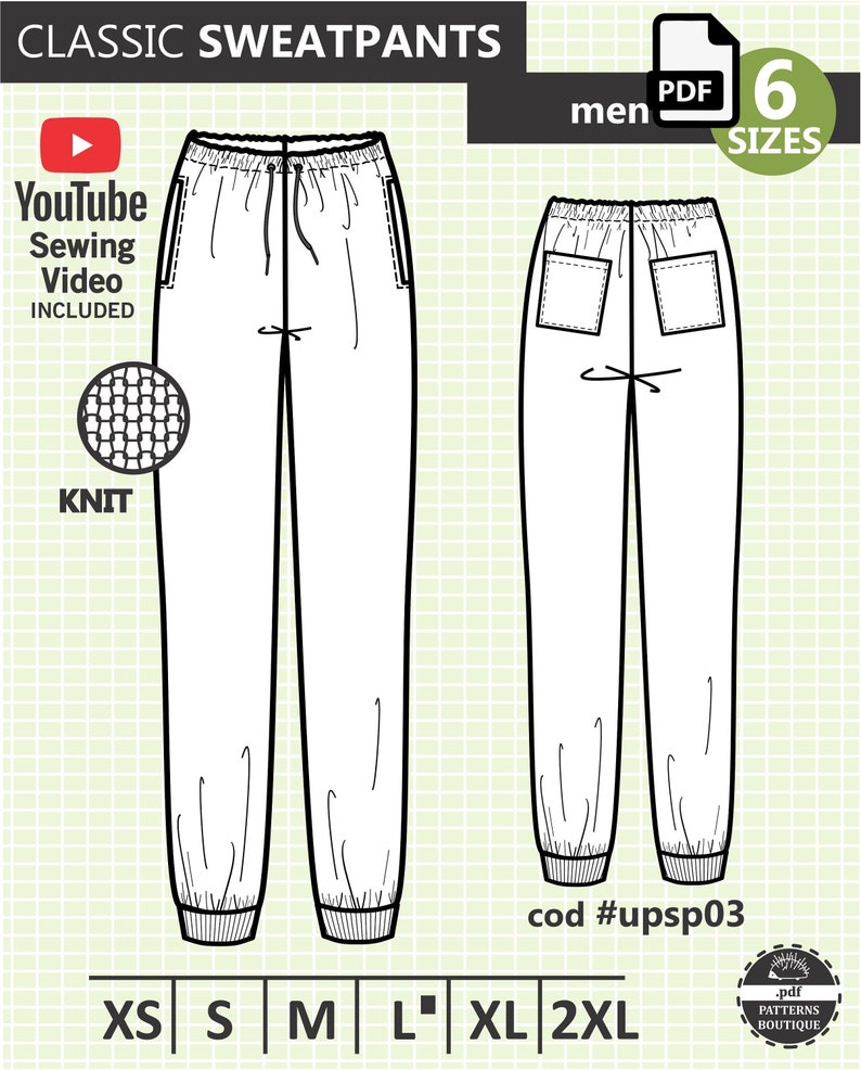 JOGGERS / SWEATPANTS for Men. PDF Sewing Pattern / Sizes From | Etsy