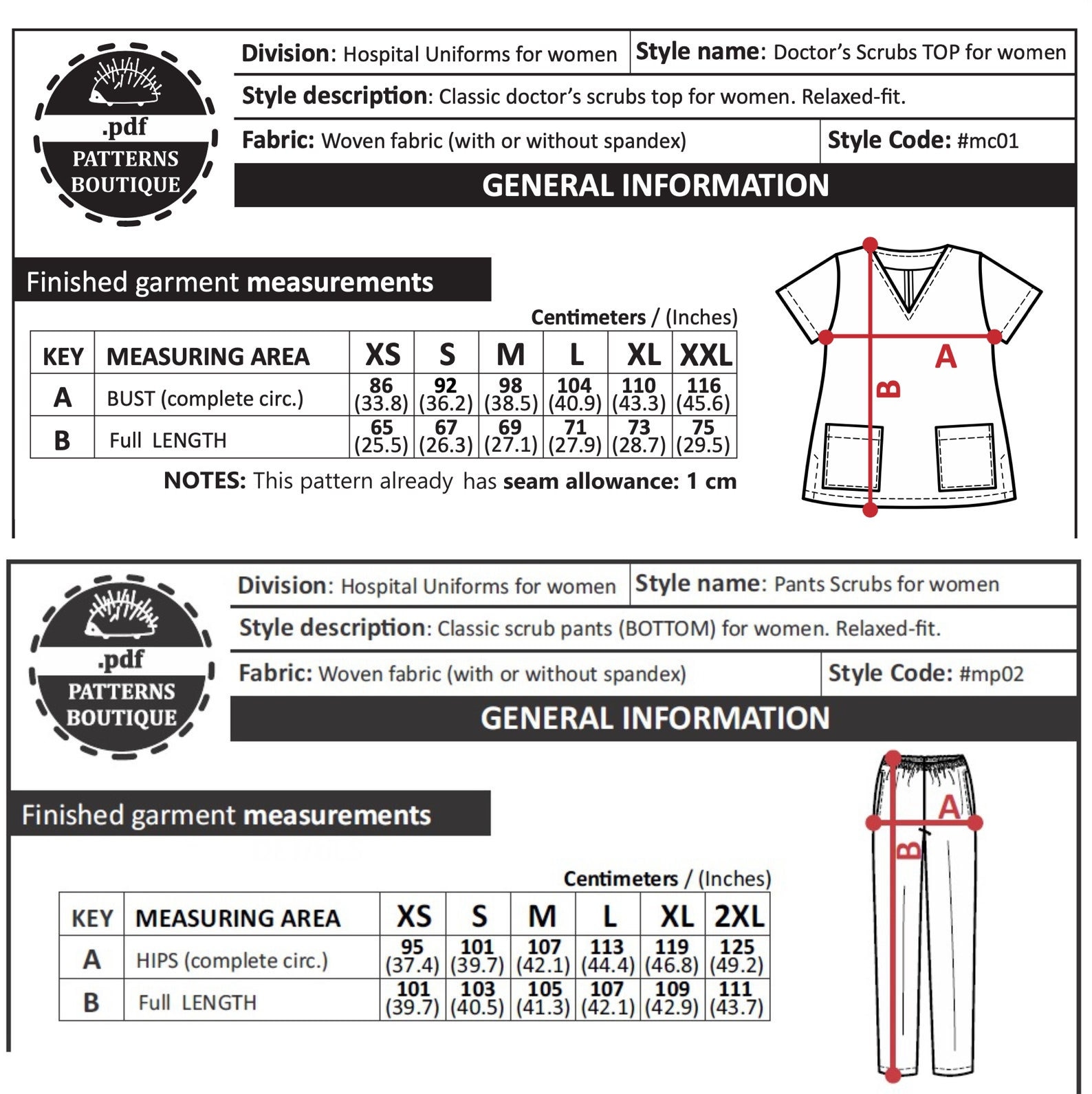 Complete NURSE SCRUBS PDF Sewing Pattern for Women & Youtube | Etsy