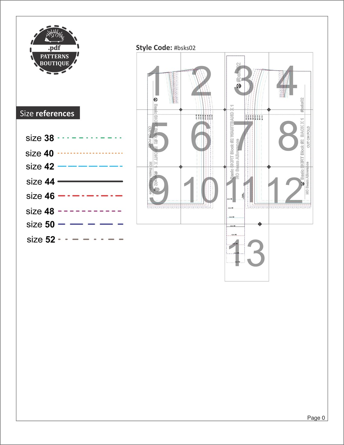 Basic SKIRT Block / Sloper Pdf Sewing Pattern / Basic - Etsy