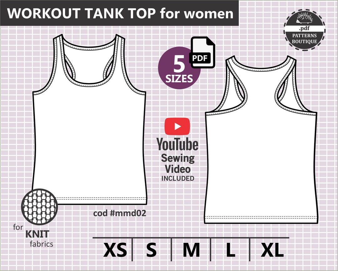 TANK TOP for Women / PDF Sewing Pattern & Youtube Video / - Etsy