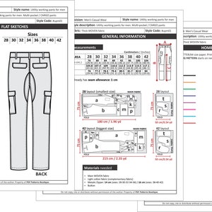 WORKING PANTS for Men PDF Sewing Pattern and Youtube Video/ Heavy Duty ...
