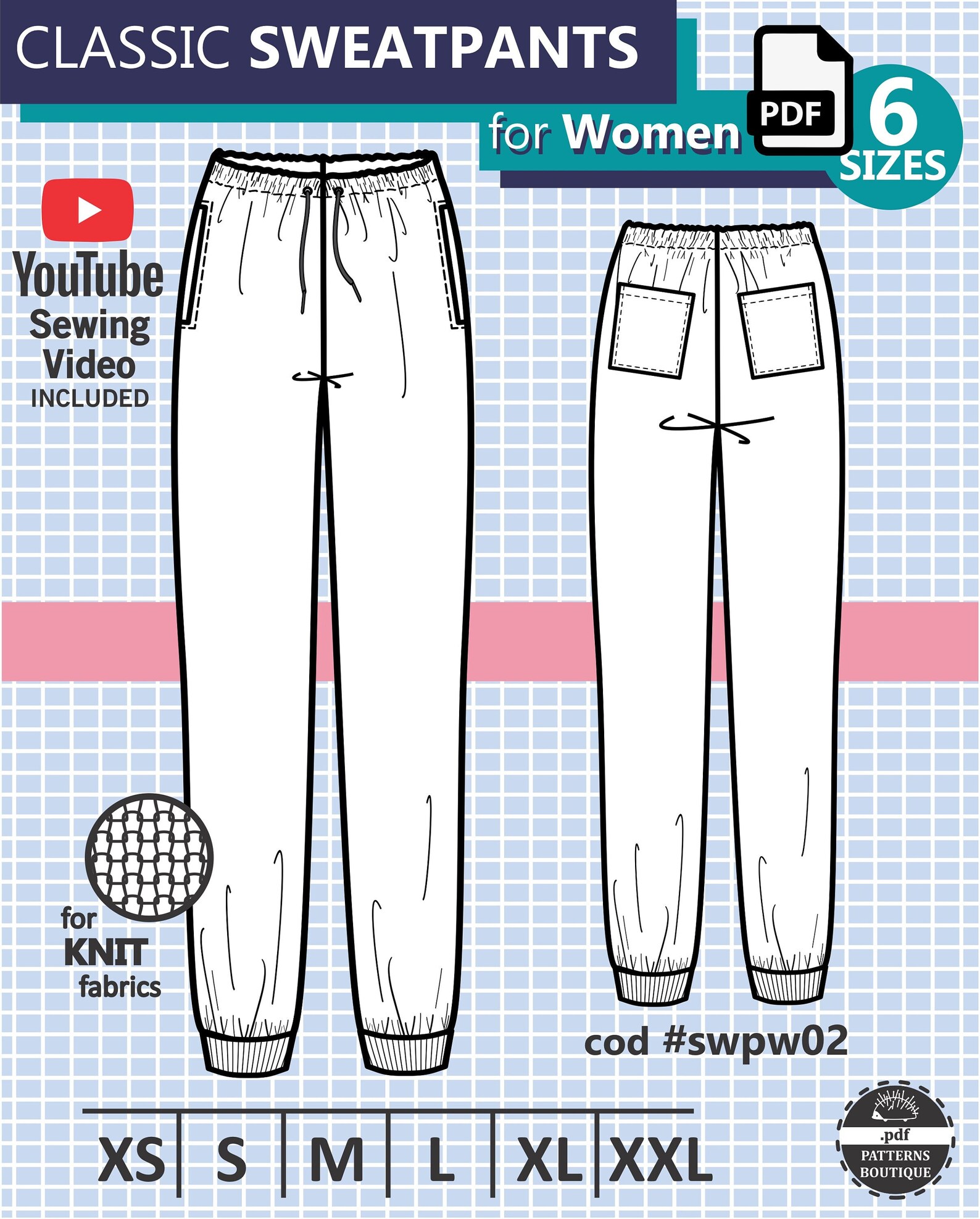 JOGGERS / SWEATPANTS for Women. PDF Sewing Pattern / Sizes - Etsy