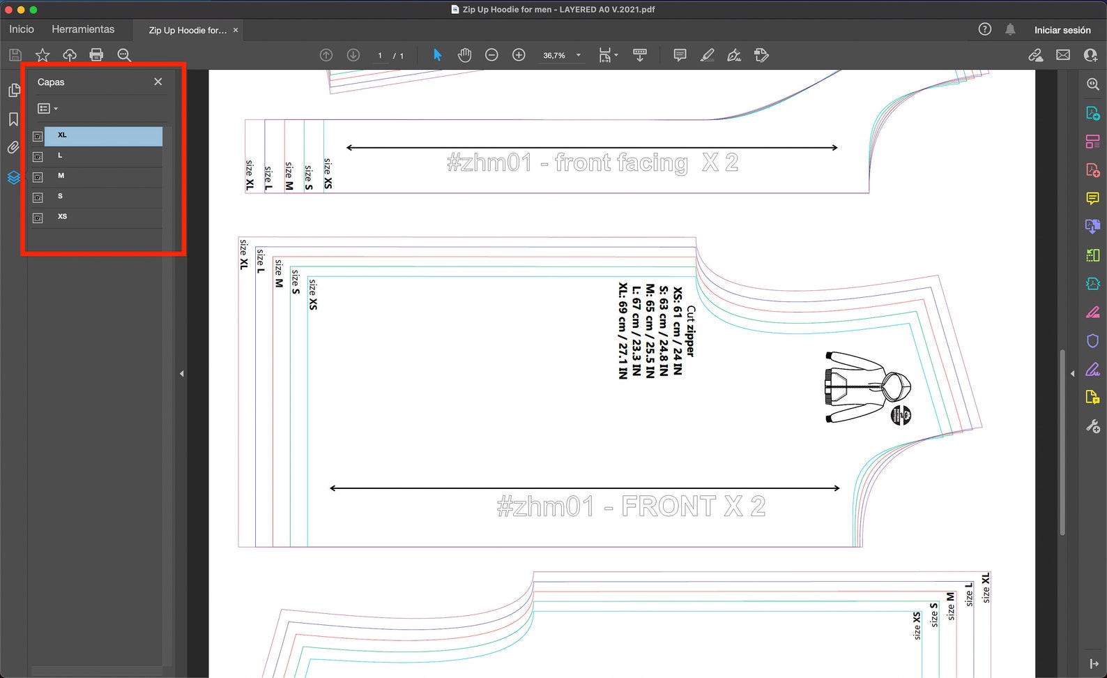 ZIP UP Hoodie PDF Sewing Pattern for Men. Sizes From Xs to Xl - Etsy