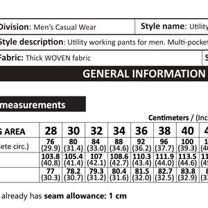 WORKING PANTS for Men PDF Sewing Pattern and Youtube Video/ Heavy Duty ...