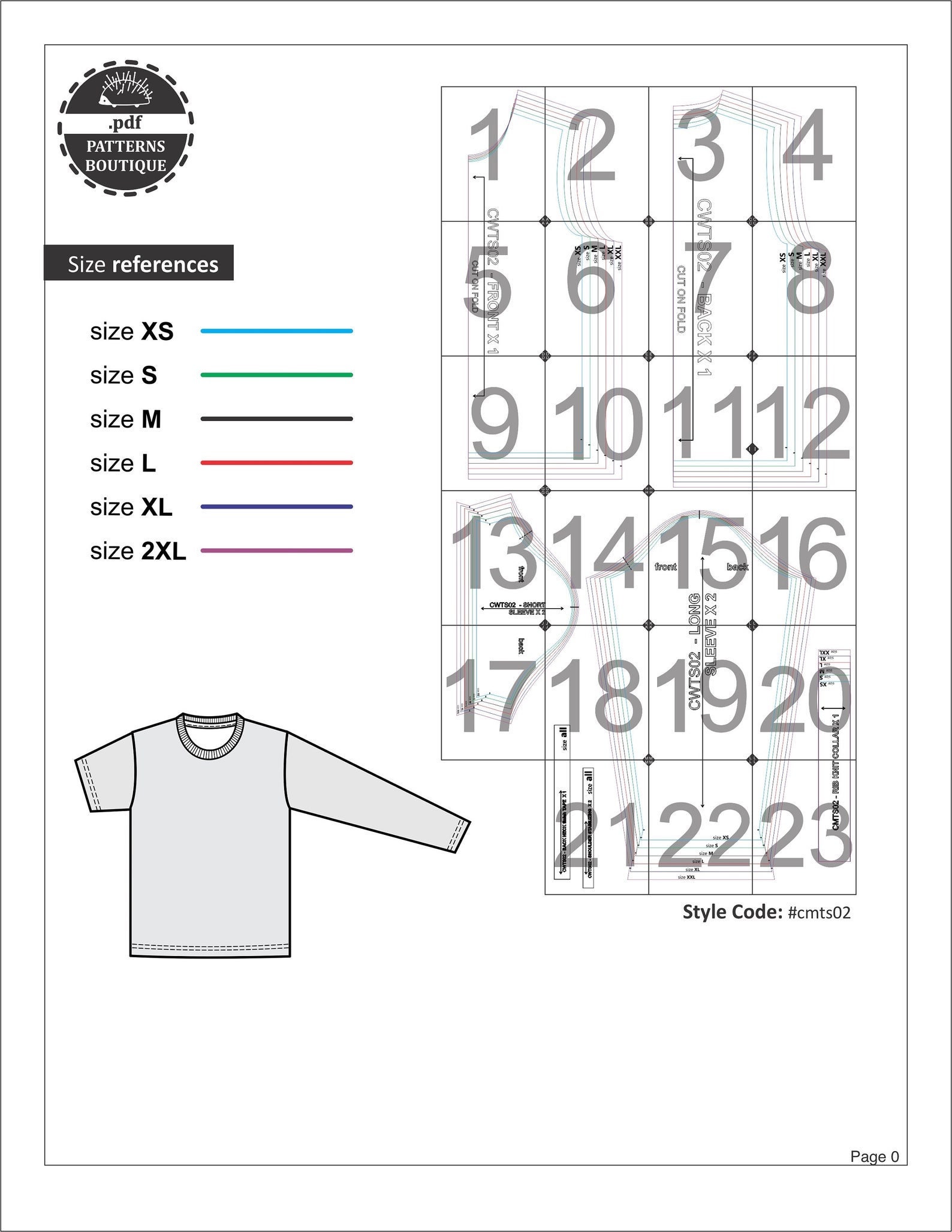 T-shirt for Women / PDF Sewing Pattern / Sizes: Xs to Xxl / - Etsy