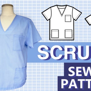 UNISEX DOCTOR SCRUBS / Pdf Sewing Pattern & Youtube Sewing Video ...