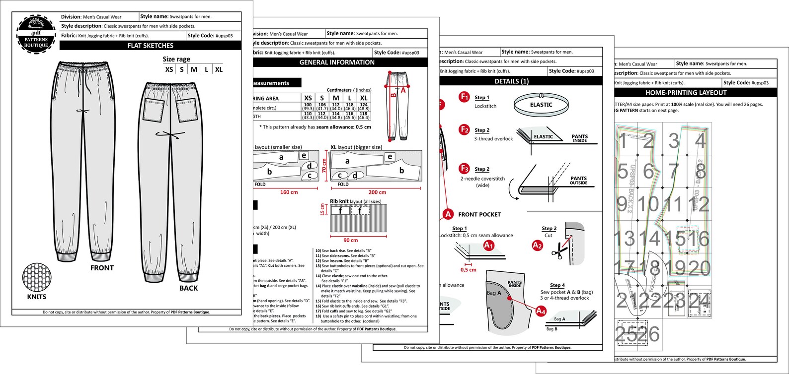 Raglan Sweatshirt and Sweatpants for Men / PDF Sewing Pattern | Etsy