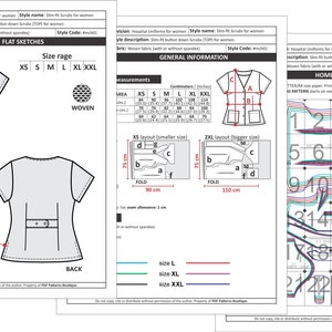 NURSE SCRUBS Lab Coat / PDF Sewing Pattern for Women: Xs to - Etsy
