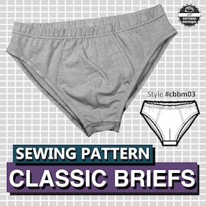 Basic BRIEFS for Men PDF Sewing Pattern / 8 Sizes: Xs to Xxxxl / Male ...