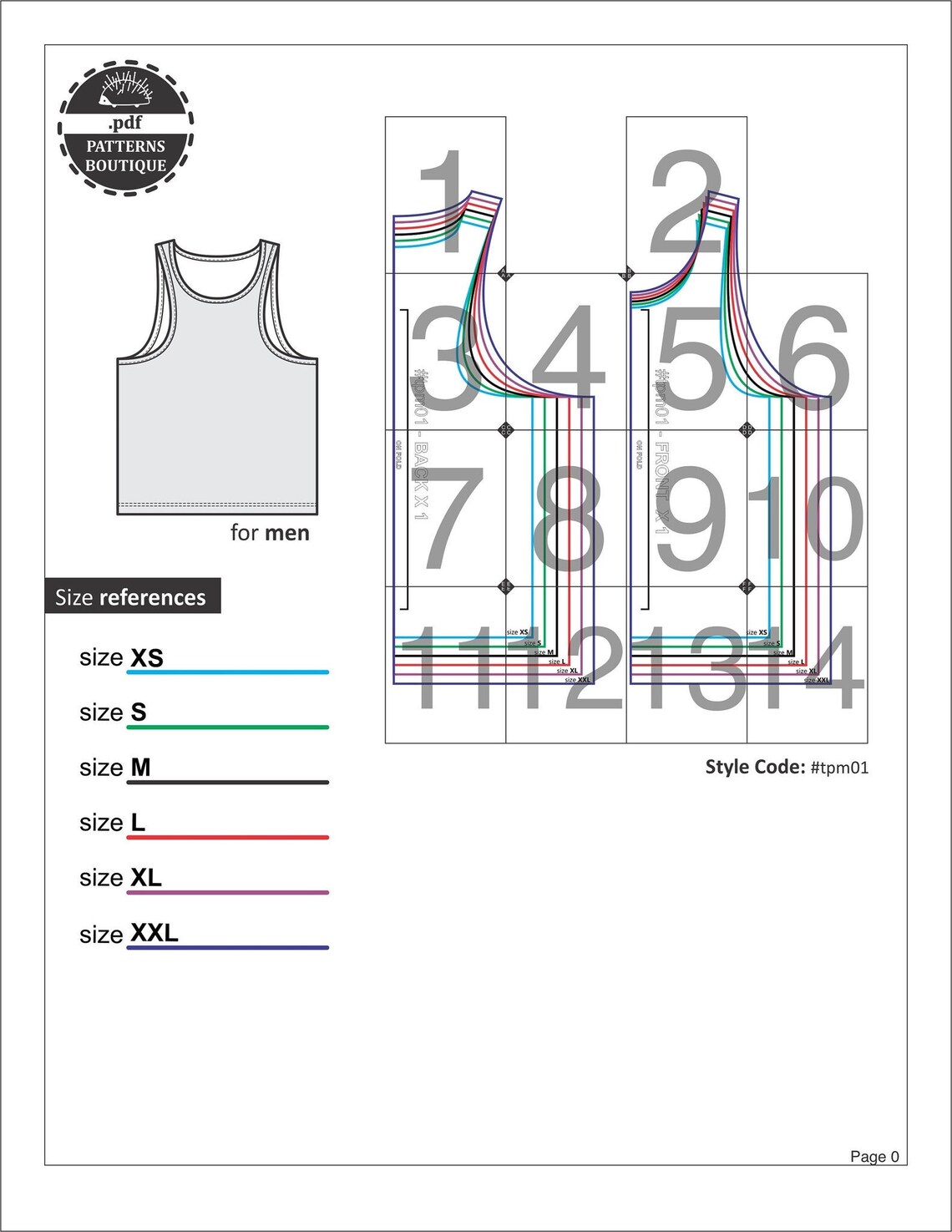 TANK TOP for MEN / Pdf Sewing Pattern / Workout Tank Top / 6 - Etsy