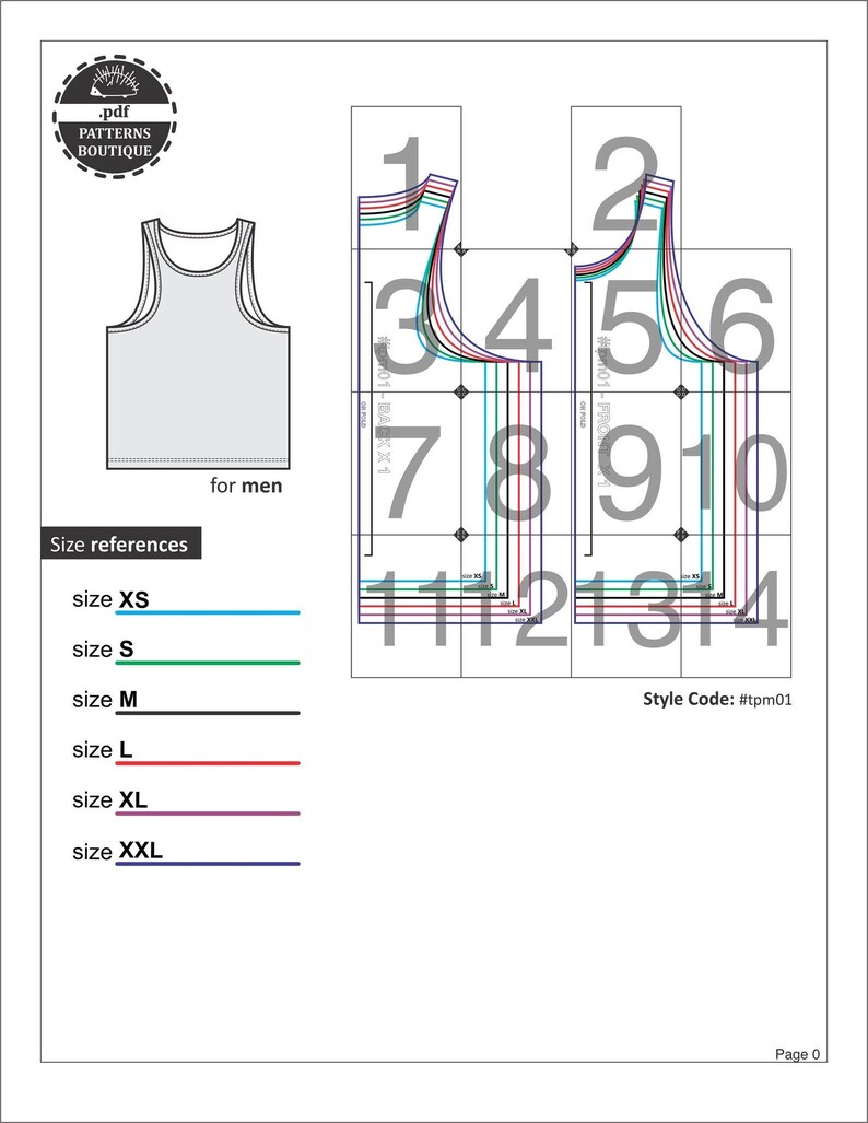 TANK TOP for MEN / Pdf Sewing Pattern / Workout Tank Top / 6 - Etsy