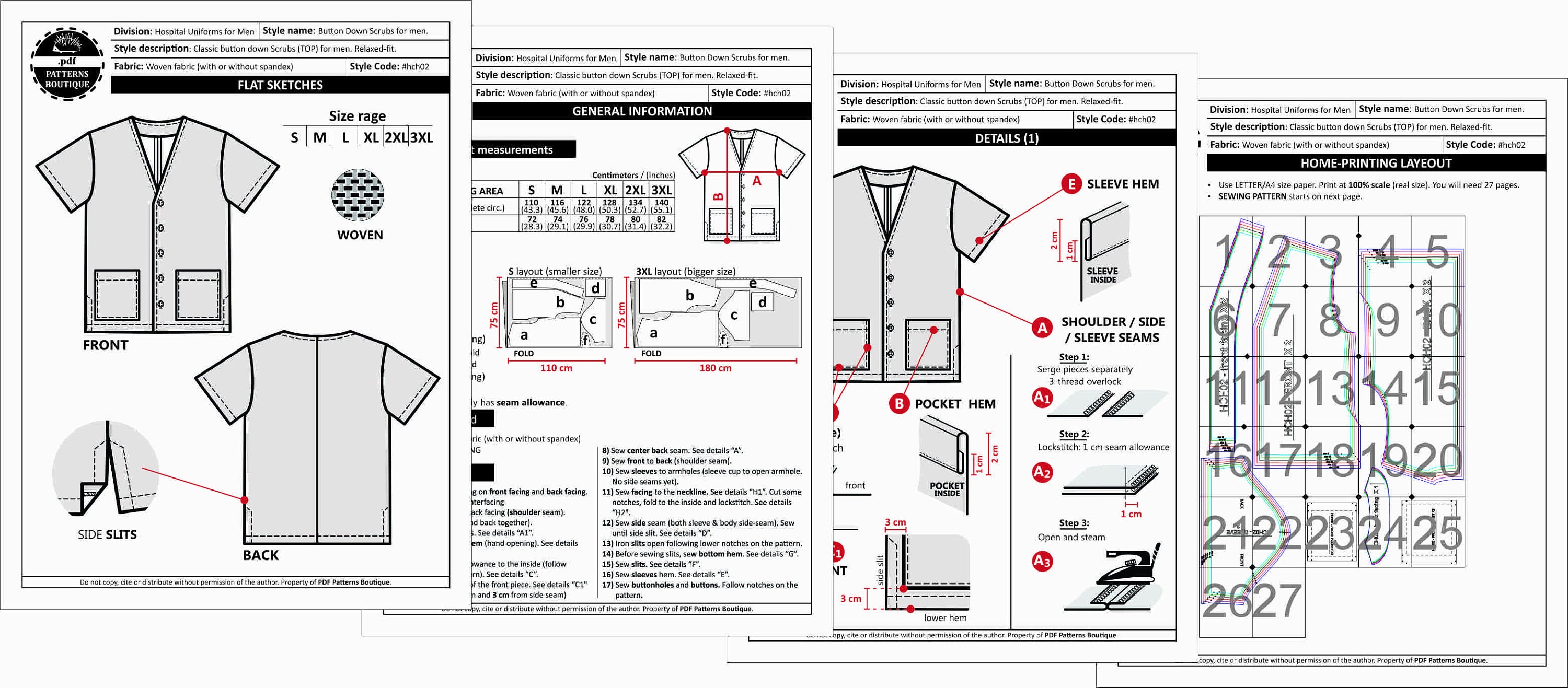 DOCTOR SCRUBS. PDF Sewing Pattern. Healthcare Uniform. All - Etsy Australia