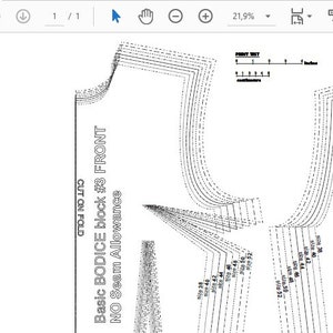 BODICE Block & Sleeve / PDF Sewing Pattern / Basic Bodice Sloper in 8 ...