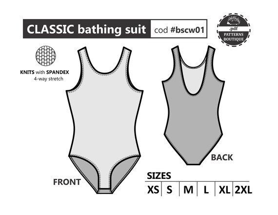 One piece SWIMSUIT for Women / PDF Sewing Pattern / 6 Sizes: | Etsy