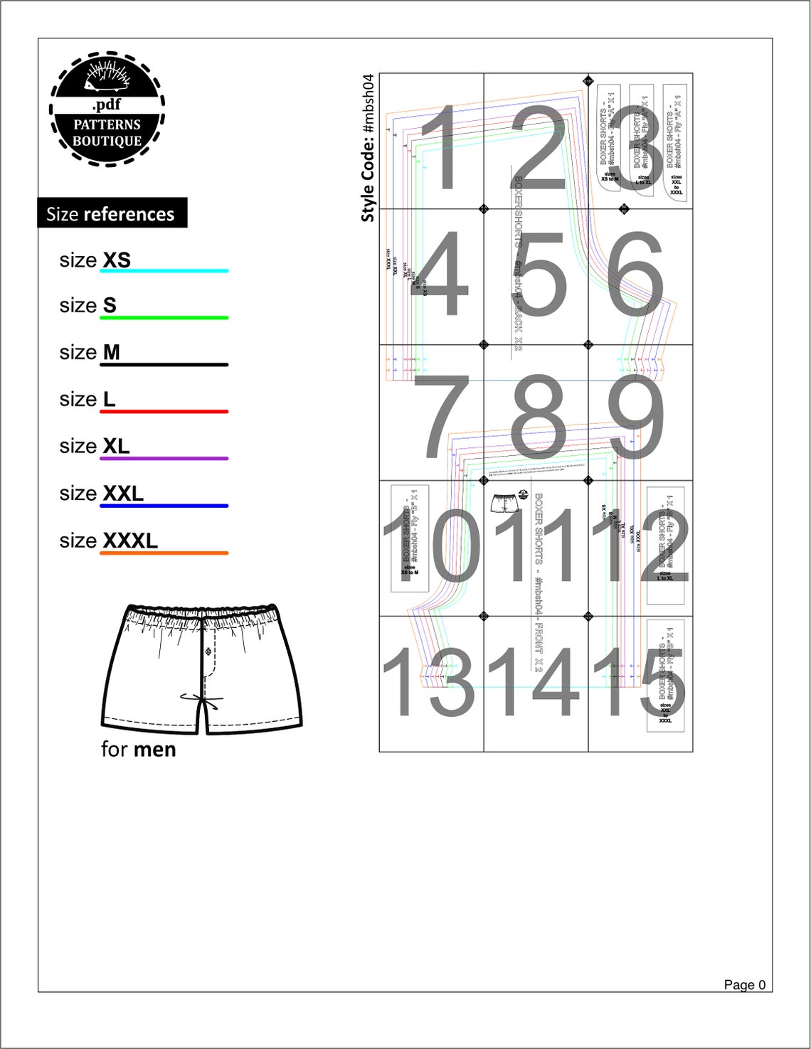 BOXER SHORTS for Men PDF Sewing Pattern & Youtube Video / - Etsy