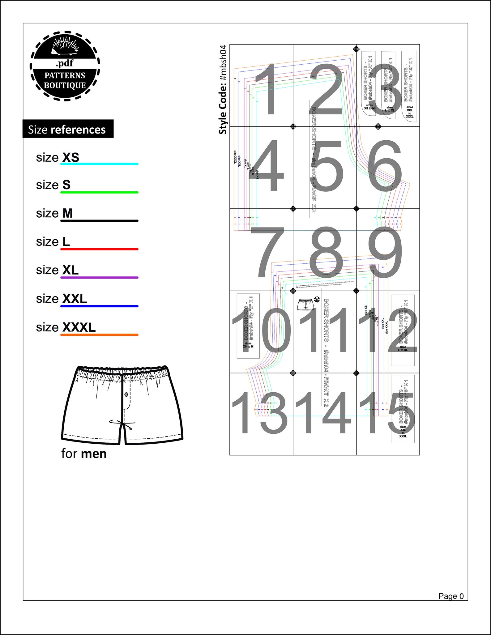 BOXER SHORTS for Men PDF Sewing Pattern & Youtube Video / - Etsy