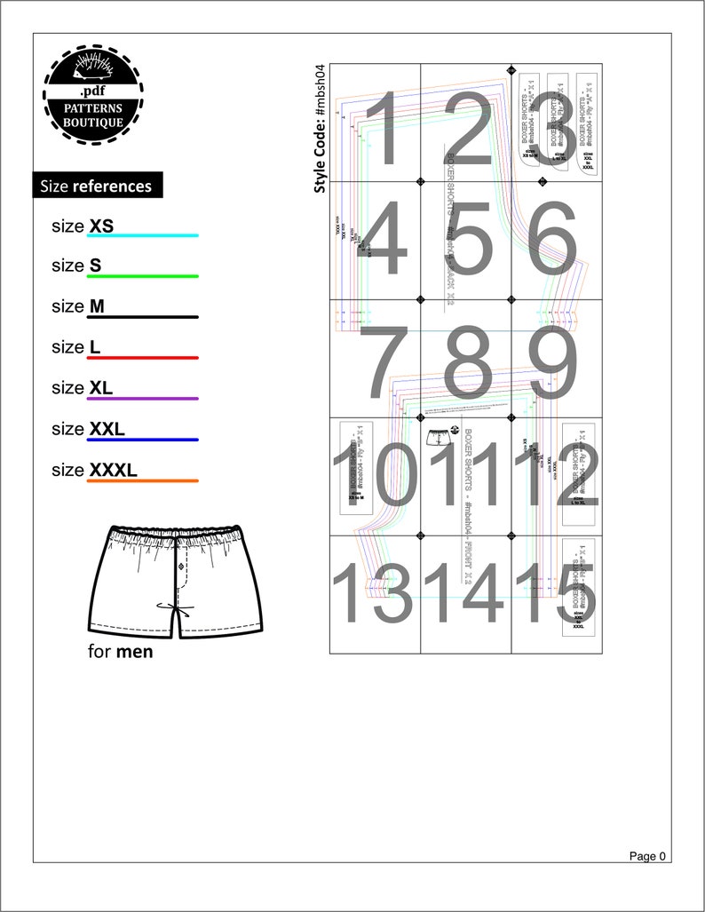 BOXER SHORTS for Men PDF Sewing Pattern & Youtube Video / - Etsy