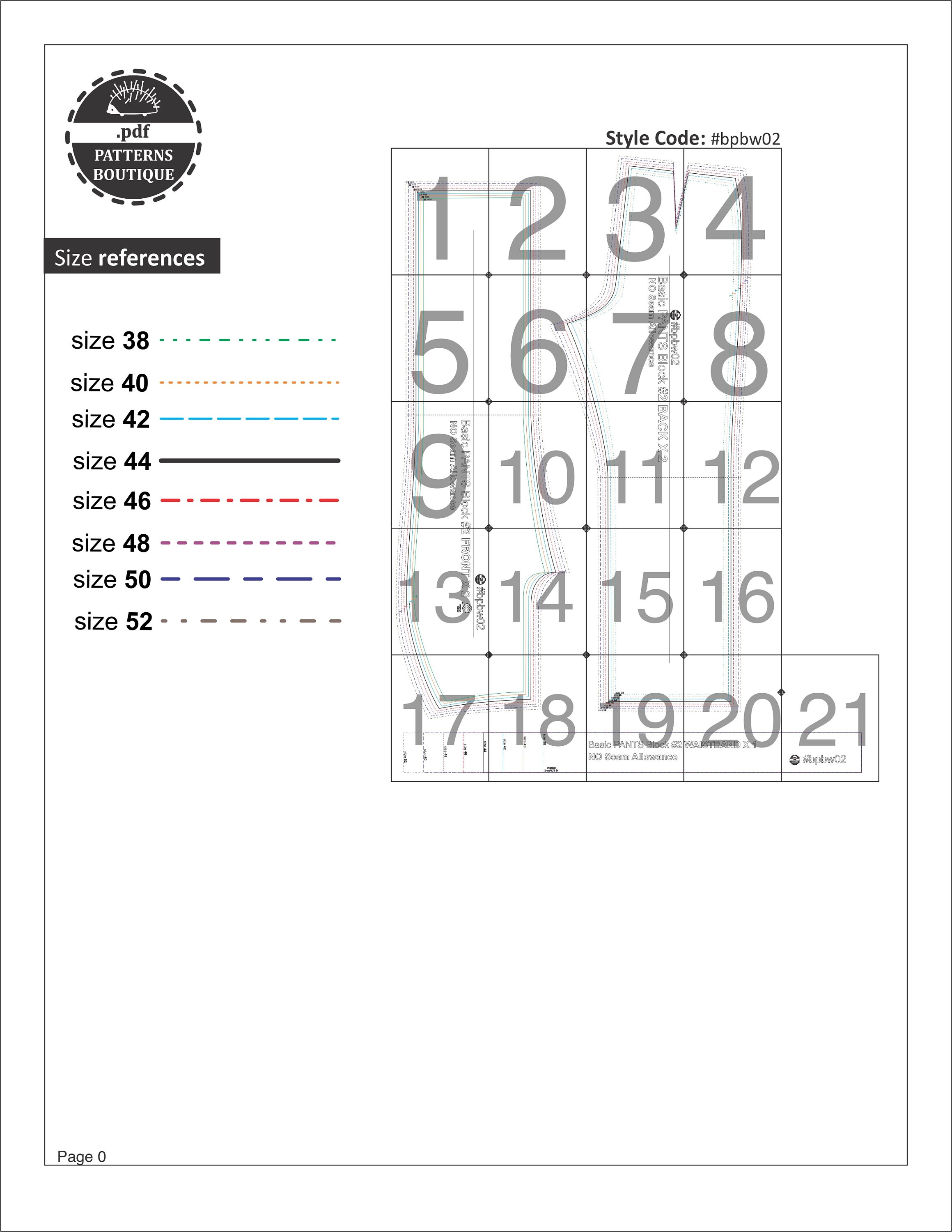 Basic PANTS Block for Women / Sloper Pdf Sewing Pattern / - Etsy