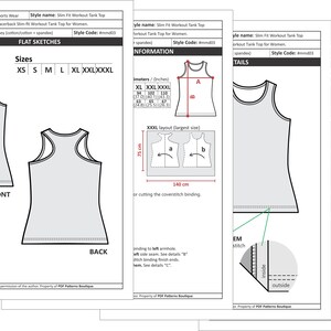 TANK TOP for Women PDF Sewing Pattern Slim Fit Workout - Etsy