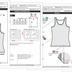 TANK TOP for Women PDF Sewing Pattern & Youtube Sewing Video Slim Fit ...