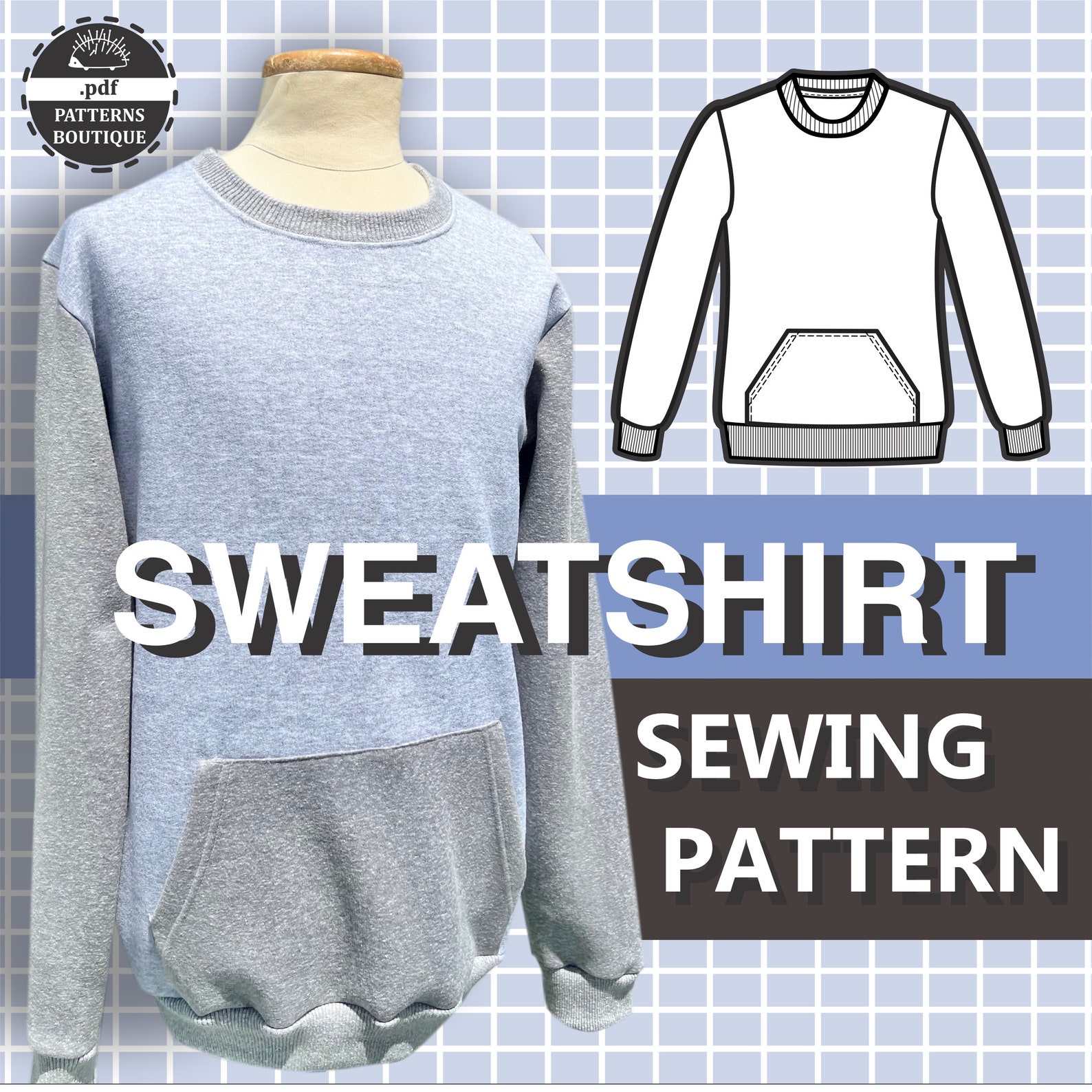 SWEATSHIRT for Men PDF Sewing Pattern / Sizes From Xs to Xl - Etsy