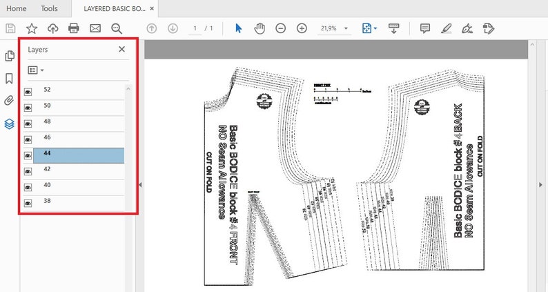 Basic BODICE BLOCK & SLEEVE Bodice Sloper 8 Sizes / Pdf | Etsy