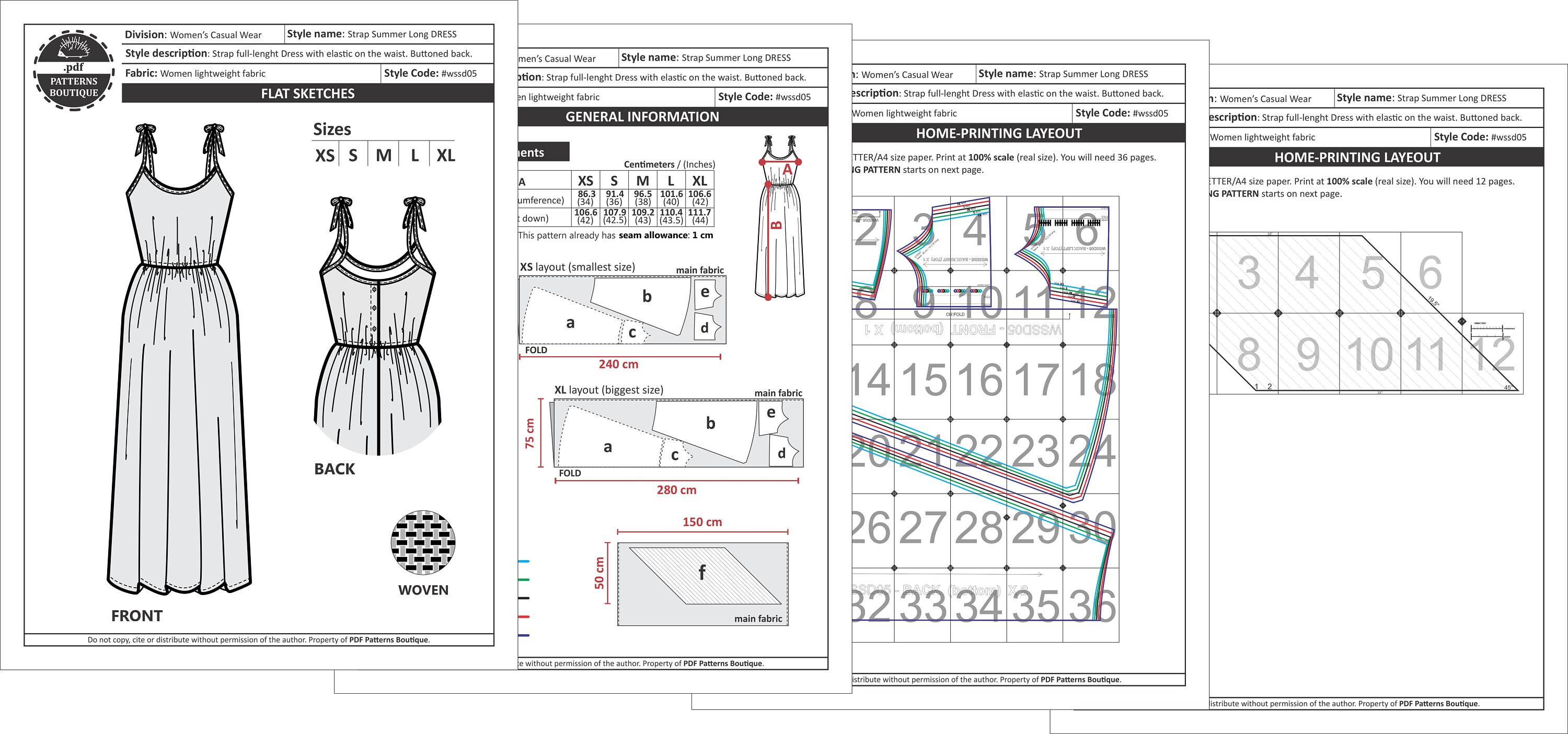 STRAP DRESS / PDF Sewing Pattern for Women / Summer Dress: Xs - Etsy
